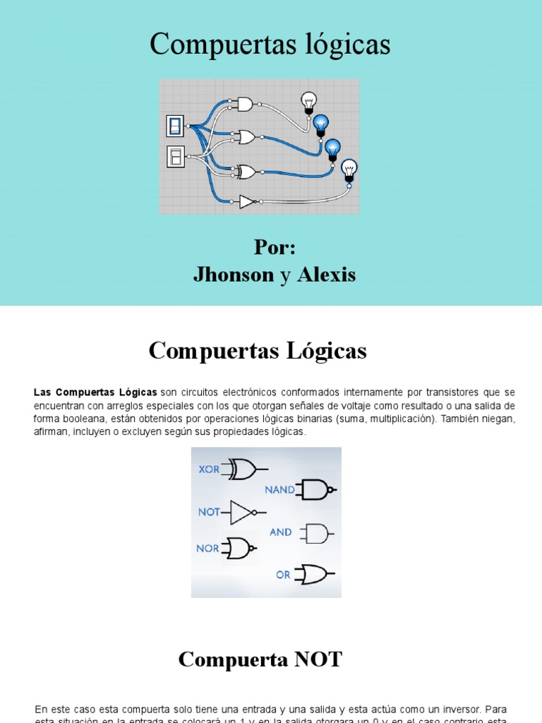 Introducción a las compuertas lógicas y el álgebra de Boole PDF Puerta lógica Álgebra de Boole