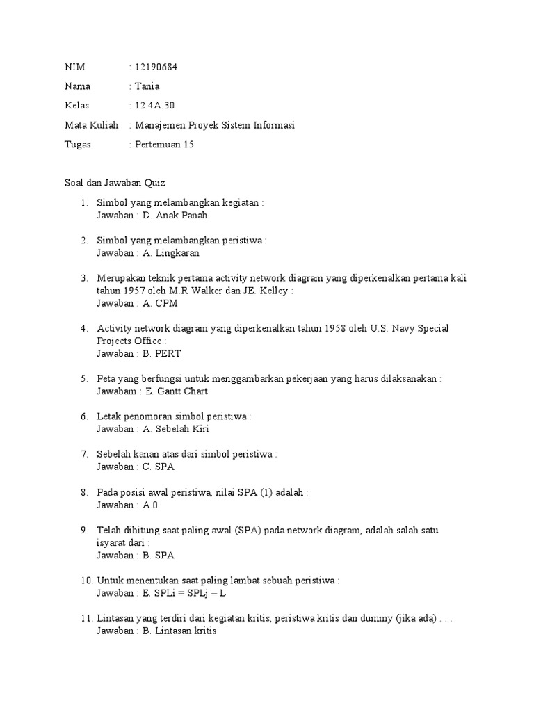 Tania Mpsi Pertemuan15 | PDF
