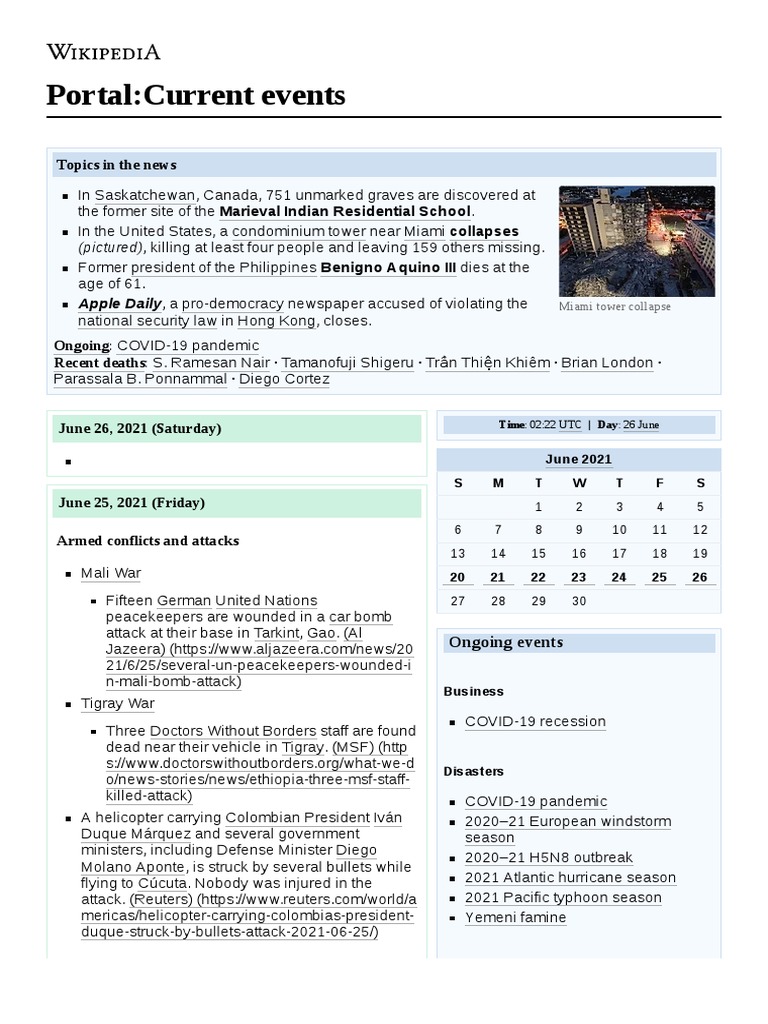 Portal:Current Events: Topics in The News | PDF | Syrian Civil War | Iran