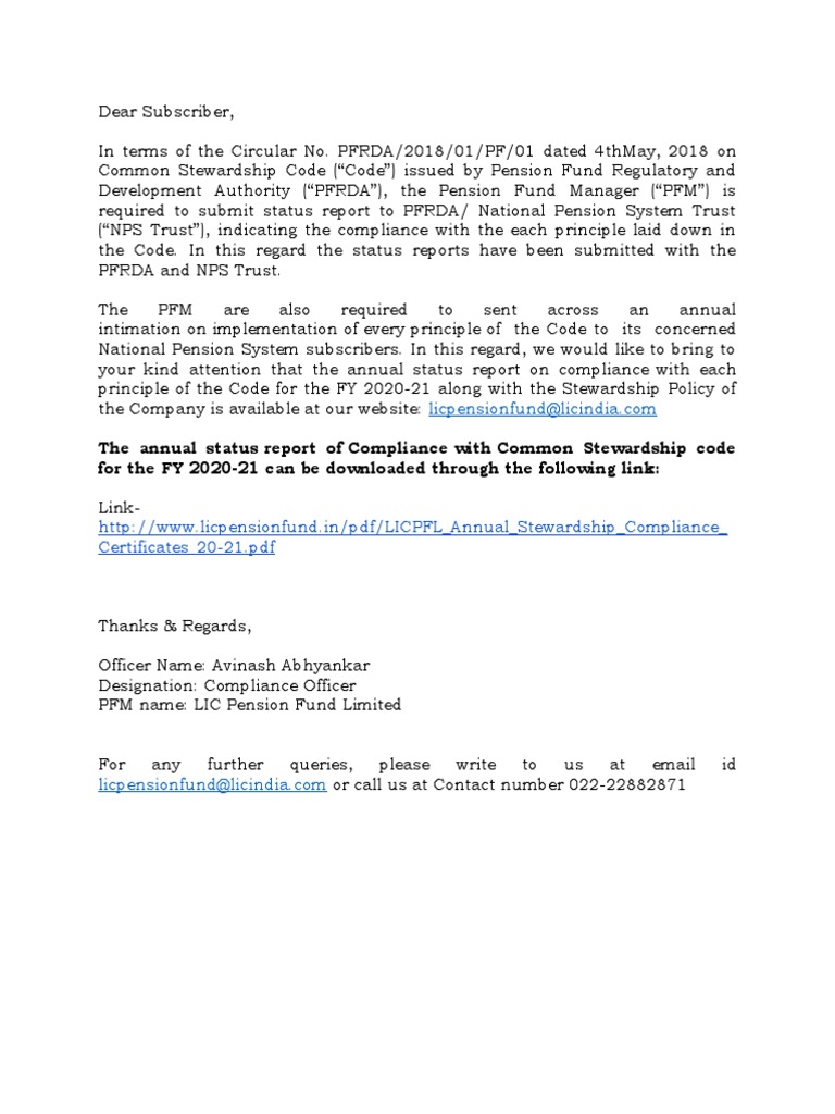 Annual Report-Stewardship Policy | PDF