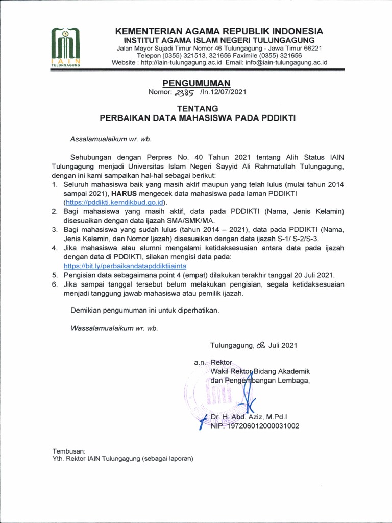 Perbaikan Data PDDIKTI | PDF