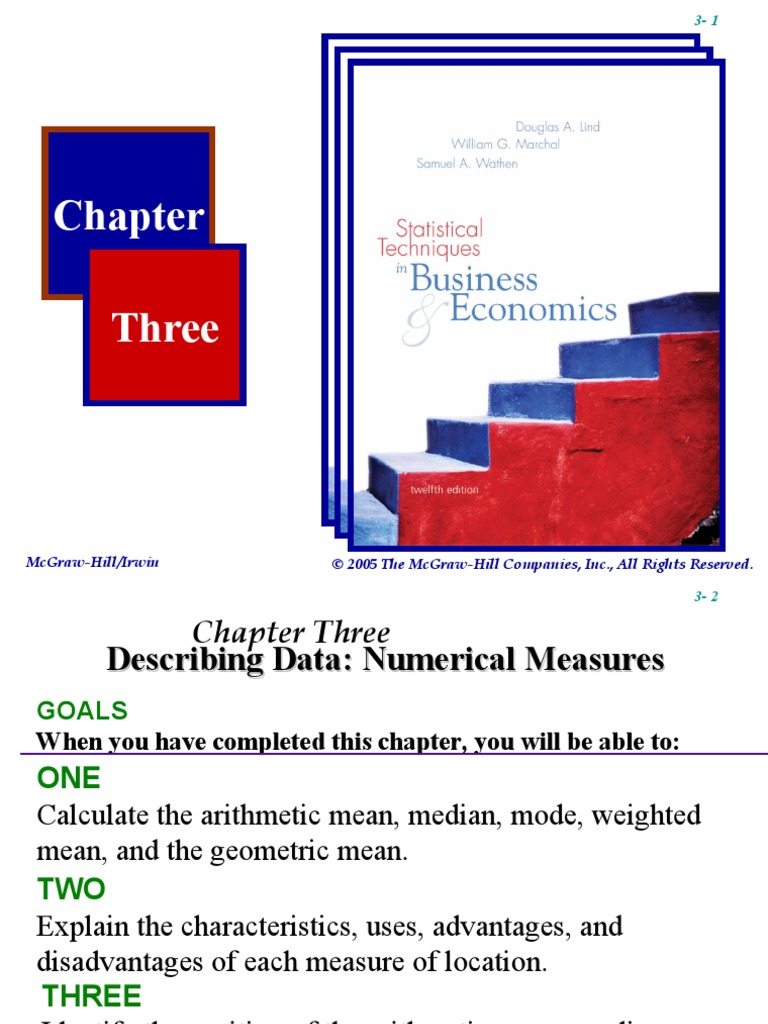 CH 3 Describing Data: Numerical Measures | PDF | Mean | Mode (Statistics)