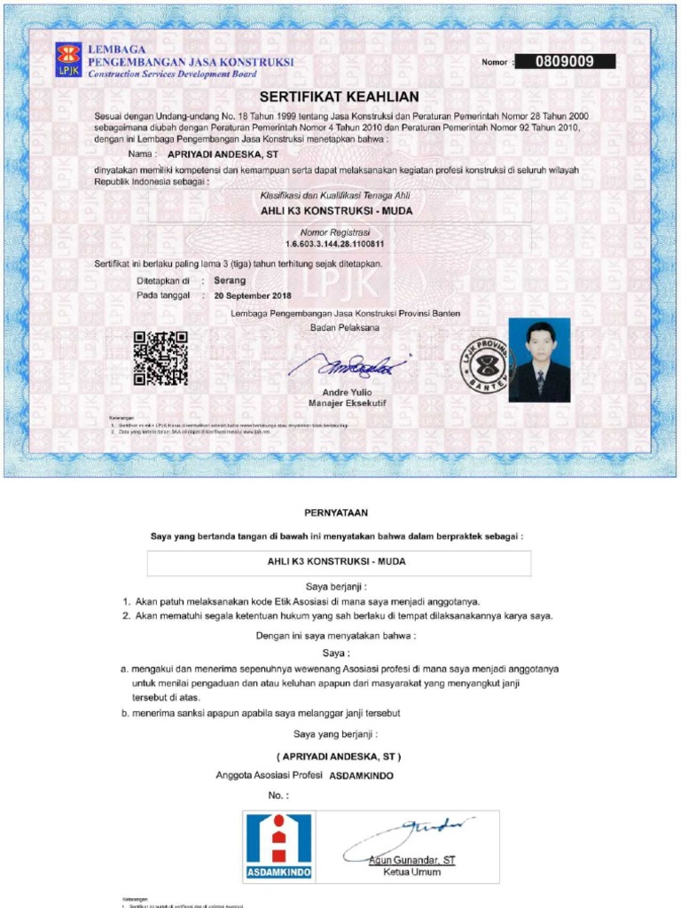 Apriadi Ska Ahli K3 Konstruksi Muda | PDF