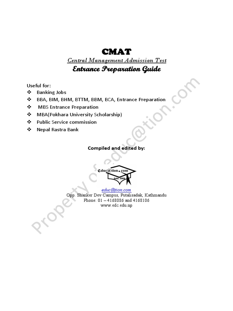 CMAT Book | PDF | Course Credit | Question