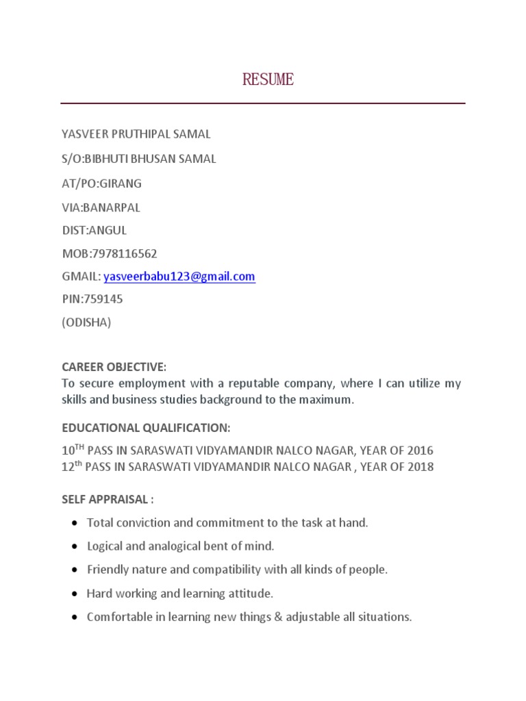 Yasveer Resume | PDF