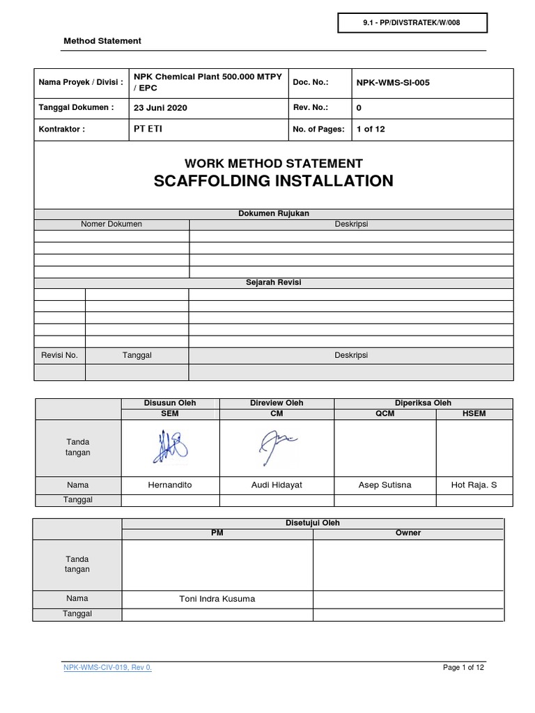 WMS Scaffolding Installation | PDF