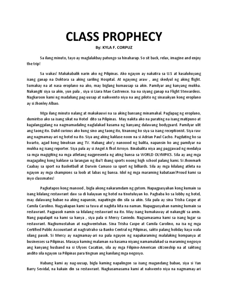 Class Prophecy - Kyla Corpuz1 | PDF