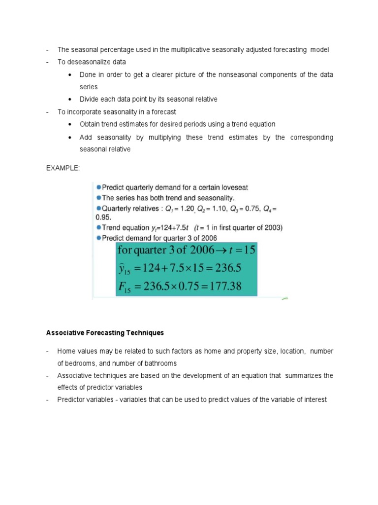 Associative Forecasting Techniques | PDF