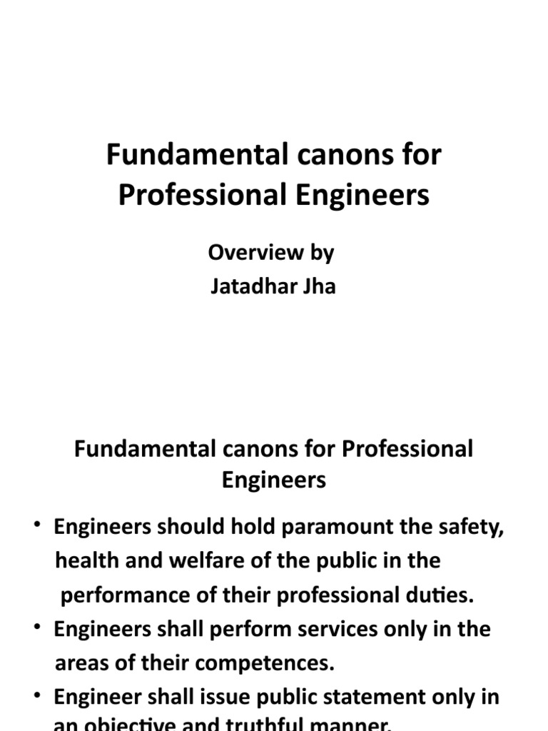 7 Fundamental Canons for Engineers | PDF