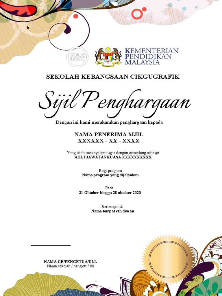 Template Sijil | PDF