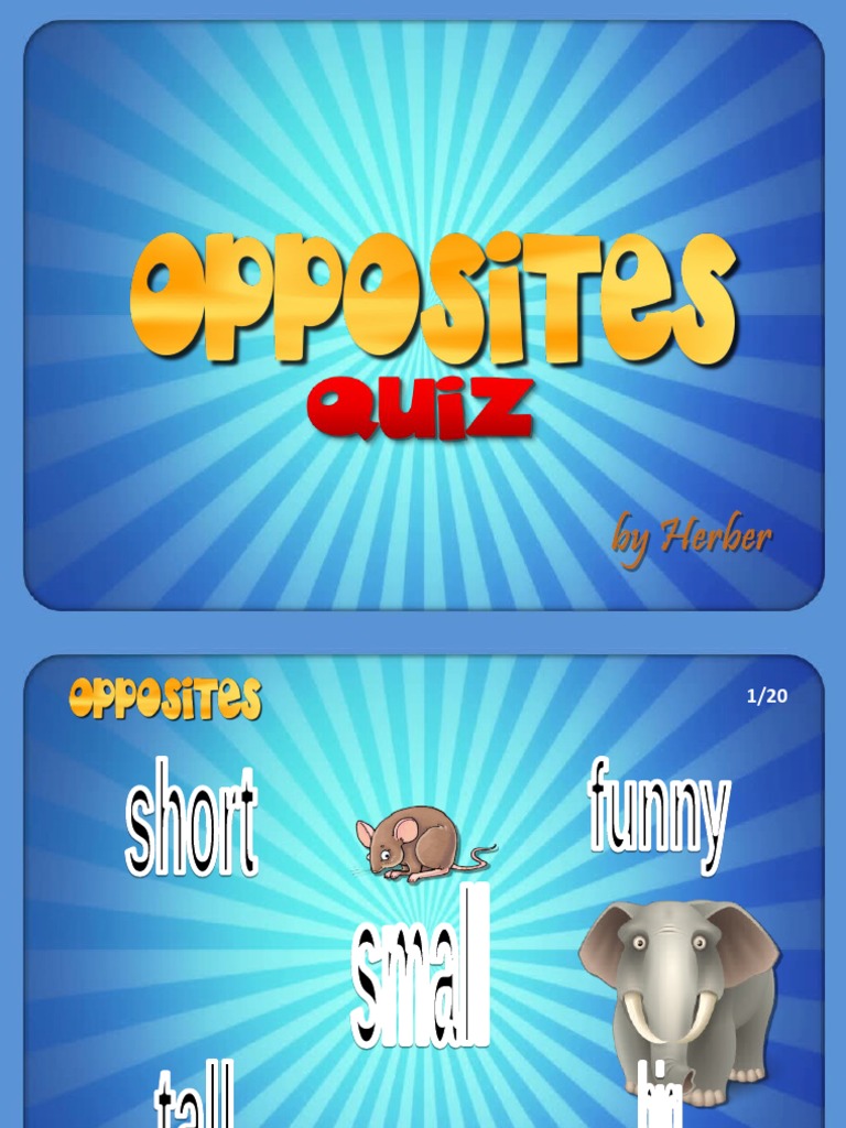 Opposite Adjective Quiz | PDF