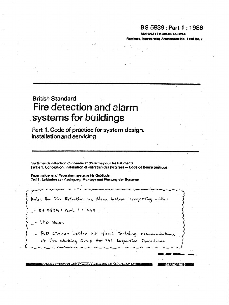 BS 5839 (1988) | PDF