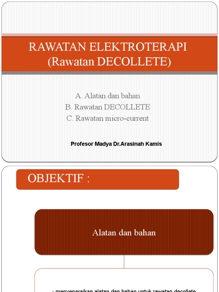 RAWATAN ELEKTROTERAPI Rawatan DECOLLETE | PDF