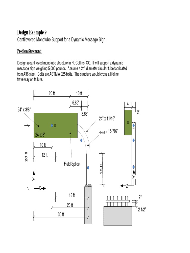 Design Example 9: Cantilevered Monotube Support For A Dynamic Message ...