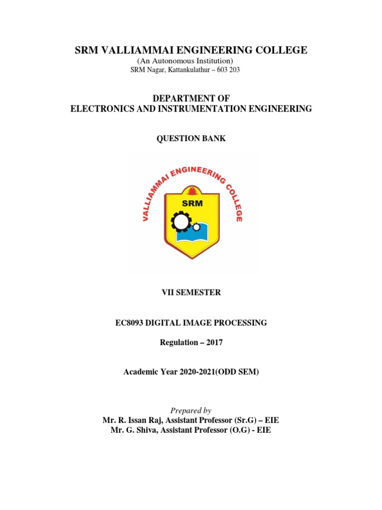 EC8093-Digital Image Processing | PDF | Image Segmentation | Data Compression
