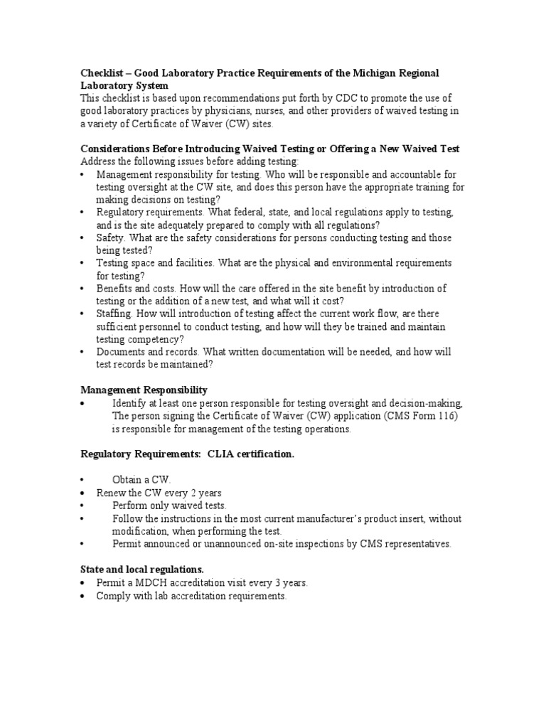 GLP Checklist 359367 7 | PDF | Medicine | Public Health