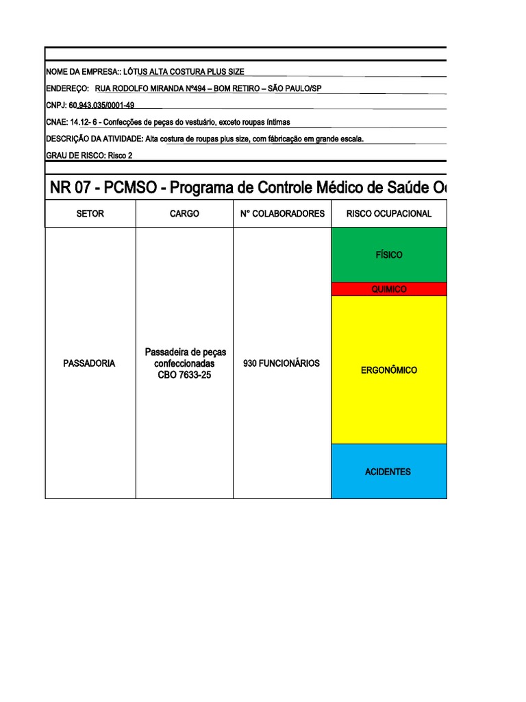 Modelo PCMSO - Tatiane Maciel Rossi - Alunos 25-06-2021 | PDF