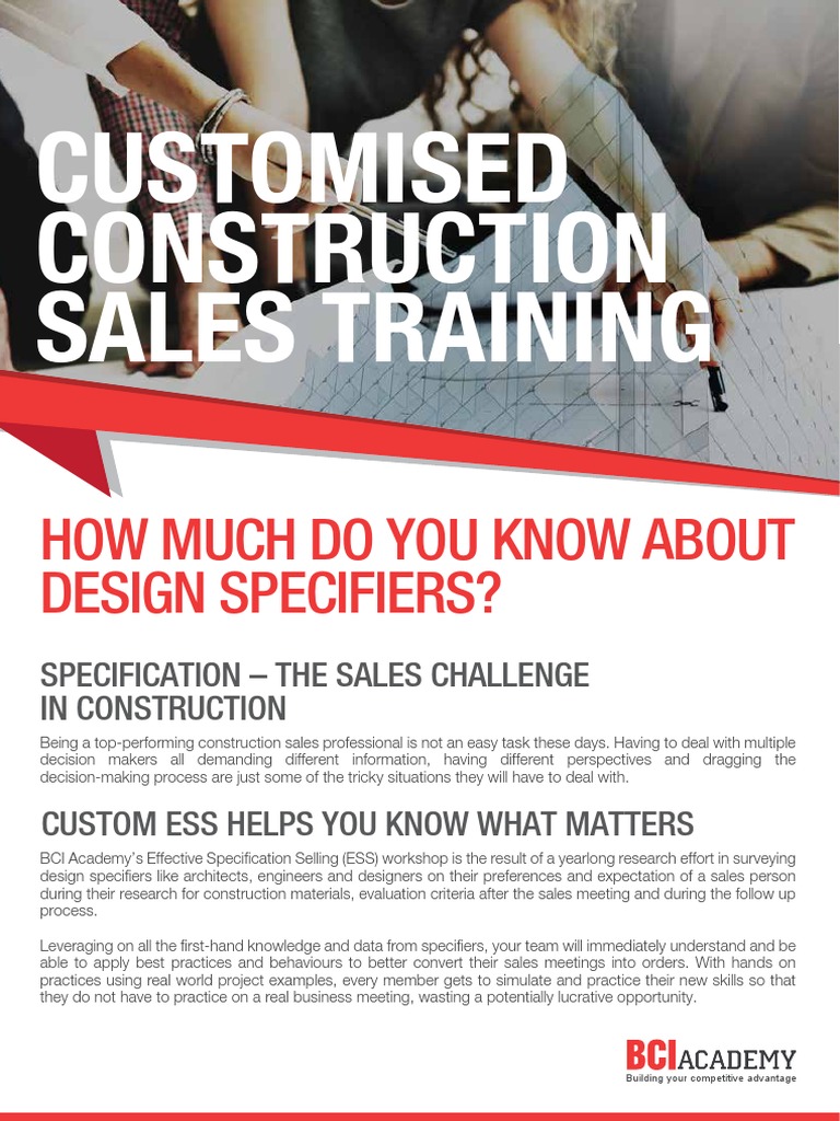 Customised Construction Sales Training: How Much Do You Know About ...