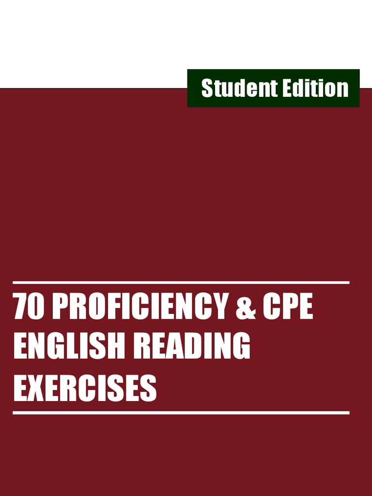 70 Proficiency & CPE English Reading Exercise | Download Free PDF ...