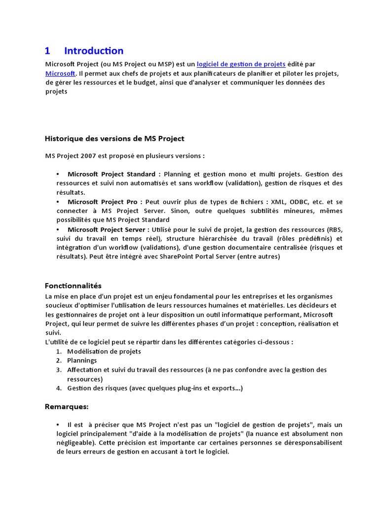Cours MSproject | PDF | Informatique | Logiciel