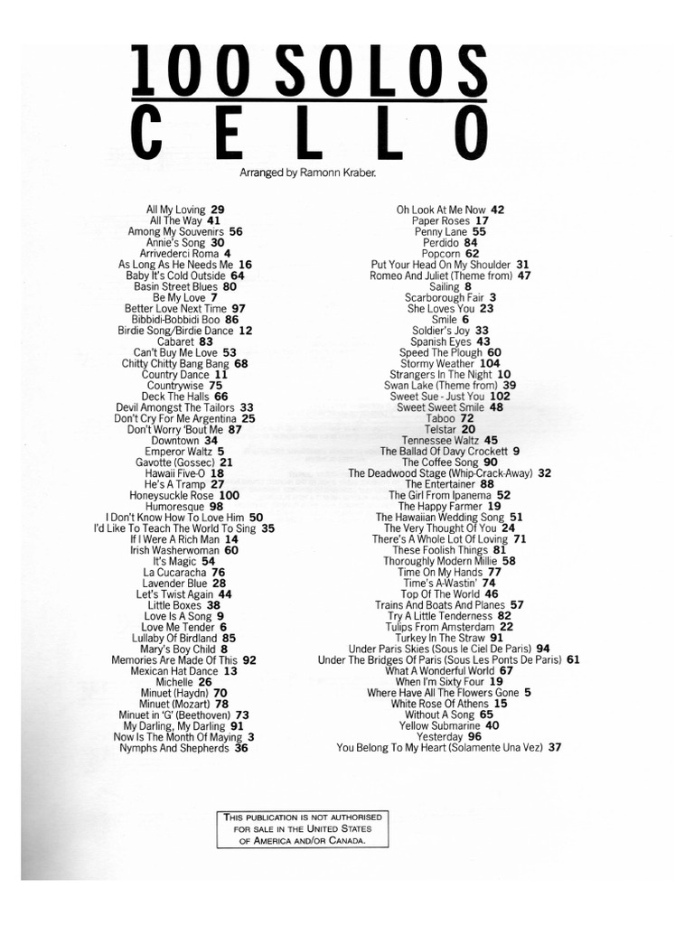 100 Solos Cello | PDF