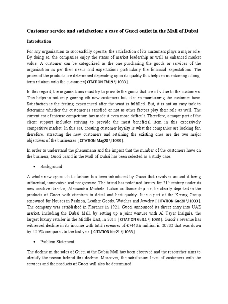 Research Proposal Gucci | PDF | Customer Satisfaction | Customer
