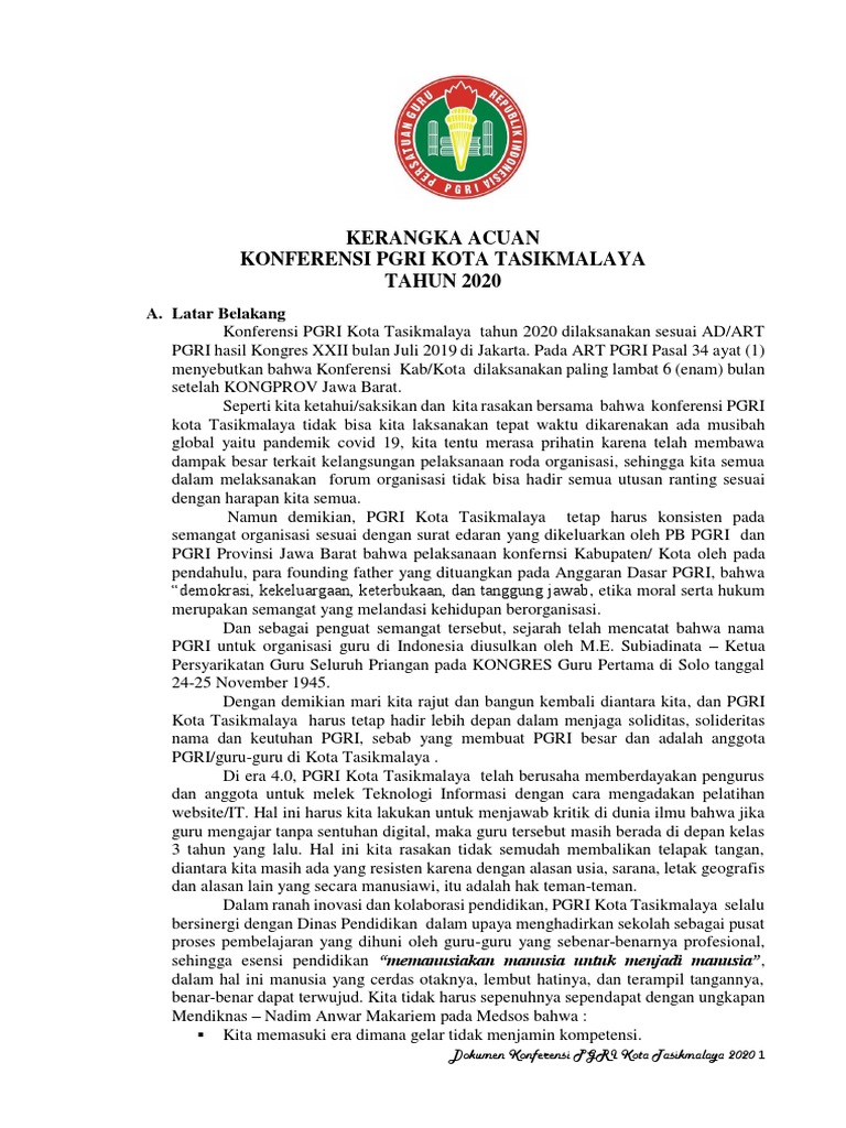 Kerangka Acuan Konkot 2020 | PDF | Bisnis | Seni