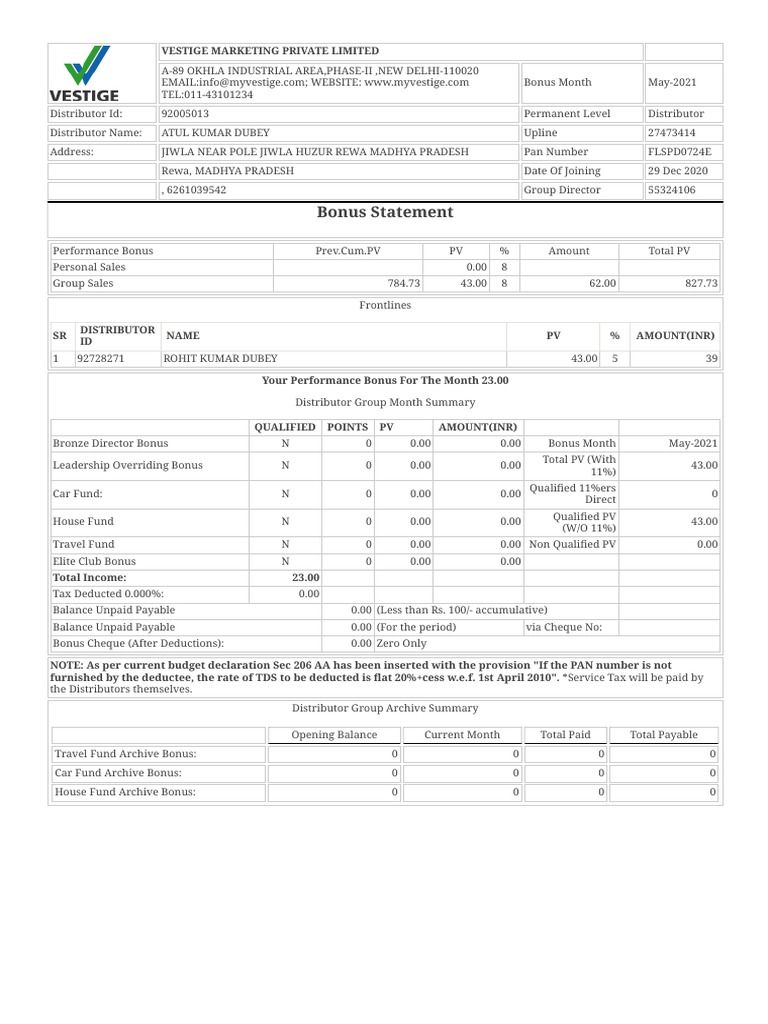 Bonus Statement | PDF | Economies | Taxes