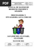 Ejemplo Programa de Limpieza y Desinfección | PDF | Agua | Tratamiento de aguas residuales