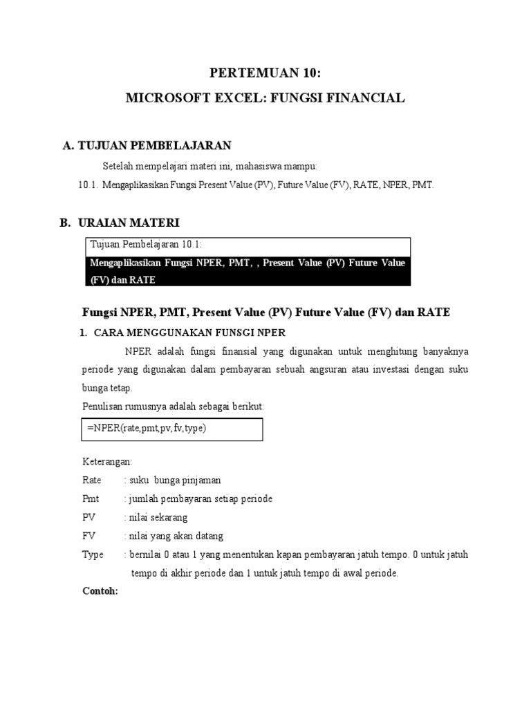 Excel Financial Functions | PDF