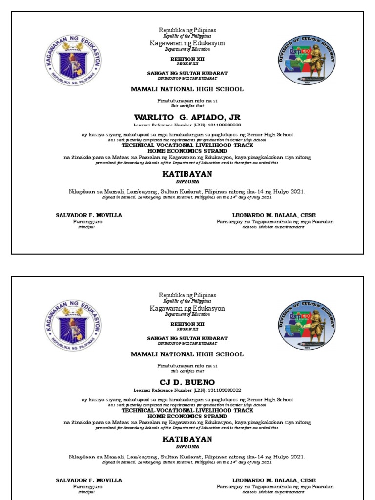 Diploma Grade 12 He | PDF
