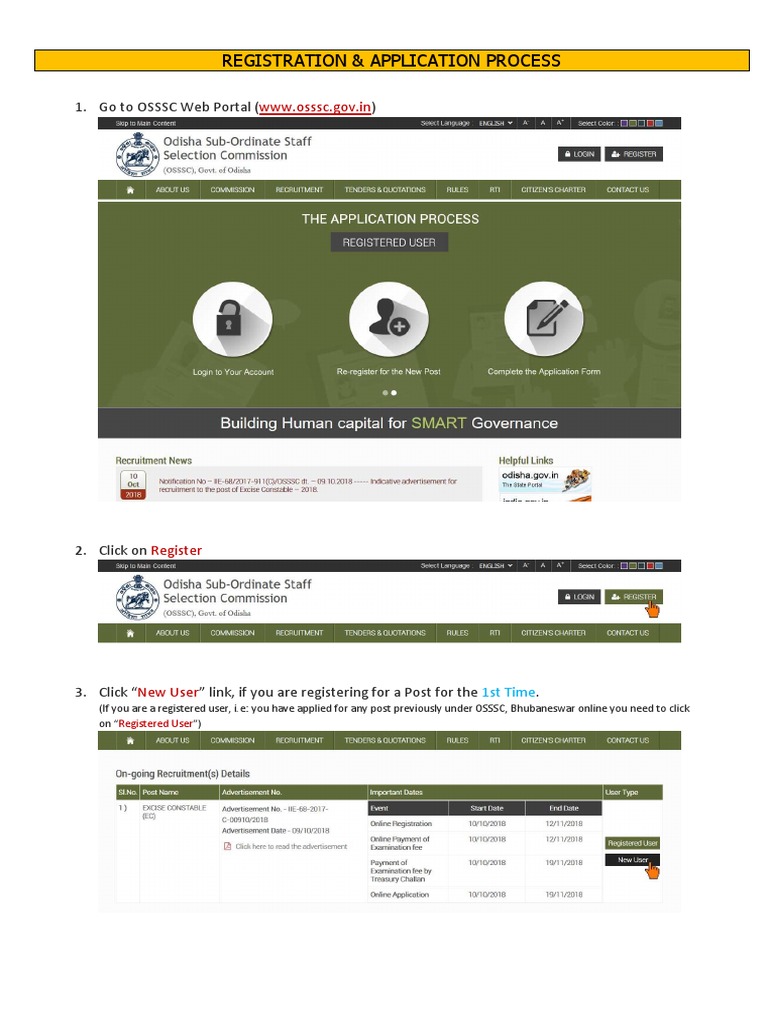 OSSSC Registration and Application Guide | PDF | Password | Portable ...