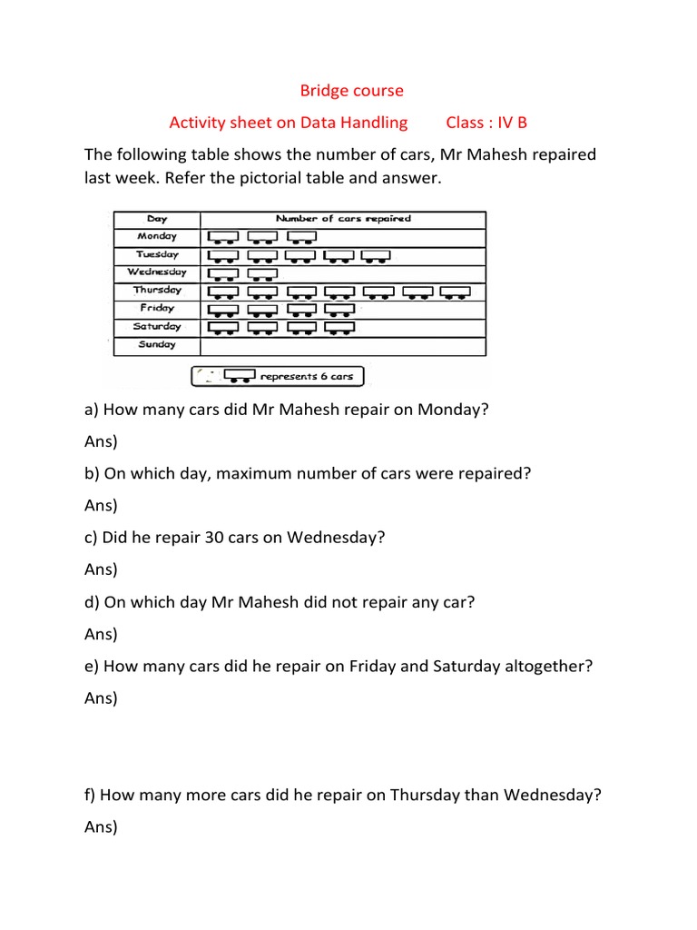 Bridge Course Worksheet Class IV B | PDF | Social Science