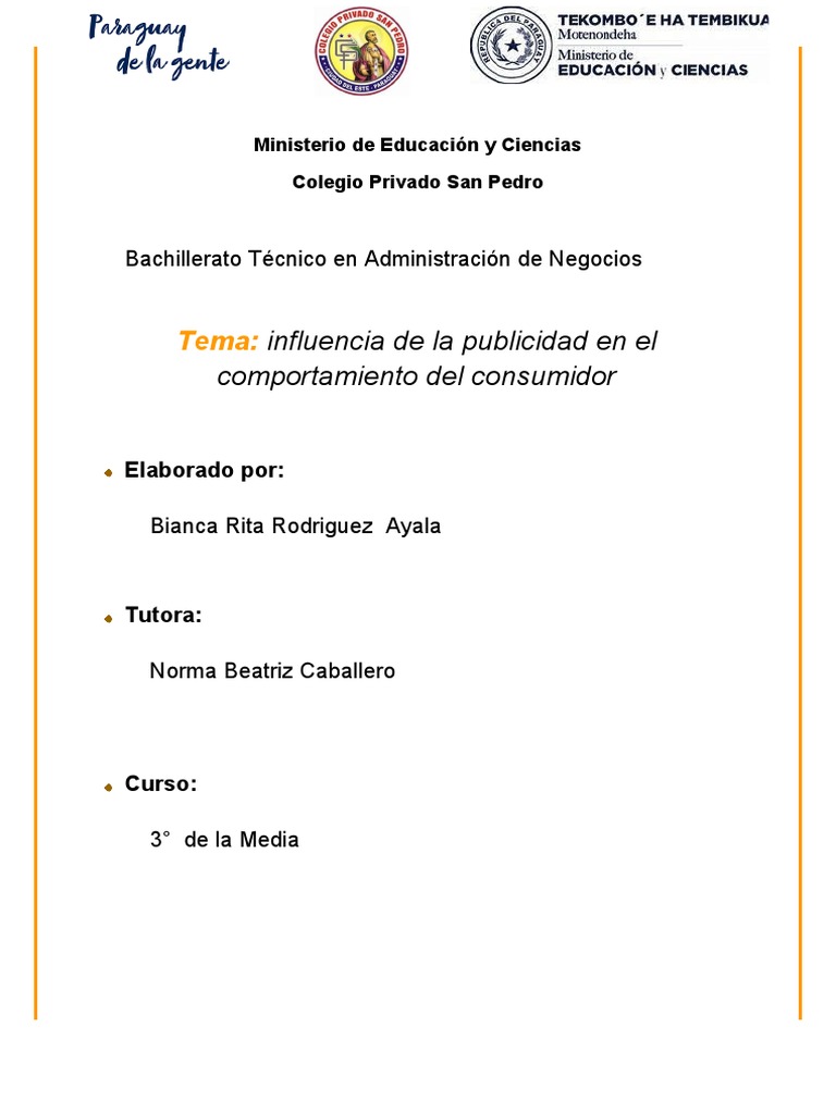 Proyecto Bianca Rodriguez 3er Año | Descargar gratis PDF | Publicidad | Marketing