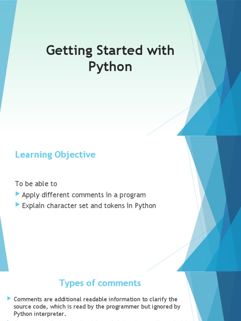 Getting Started With Python | PDF | Reserved Word | Identifier
