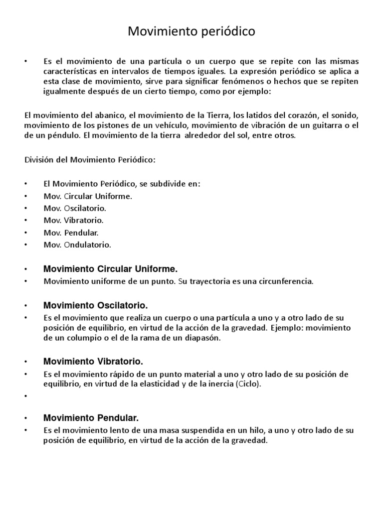 Movimiento Periodico. | PDF | Oscilación | Olas