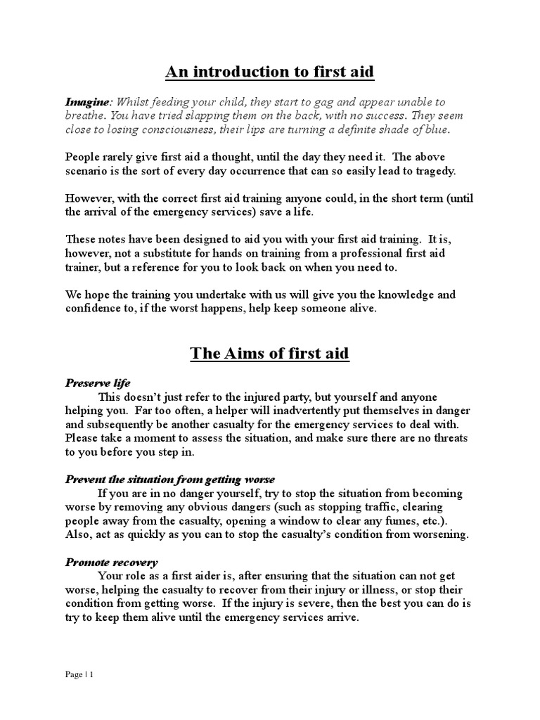 First Aid Notes 2019 | PDF | Cardiopulmonary Resuscitation | Human Anatomy