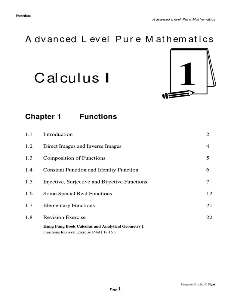 Calculus I: Advanced Level Pure Mathematics | PDF | Function ...