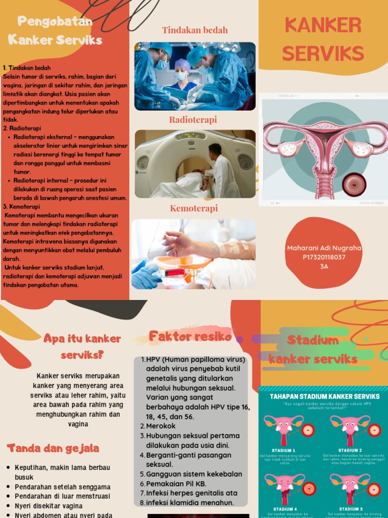 Leaflet Kanker Serviks (Maharani - p17320118037 - 3a) | PDF