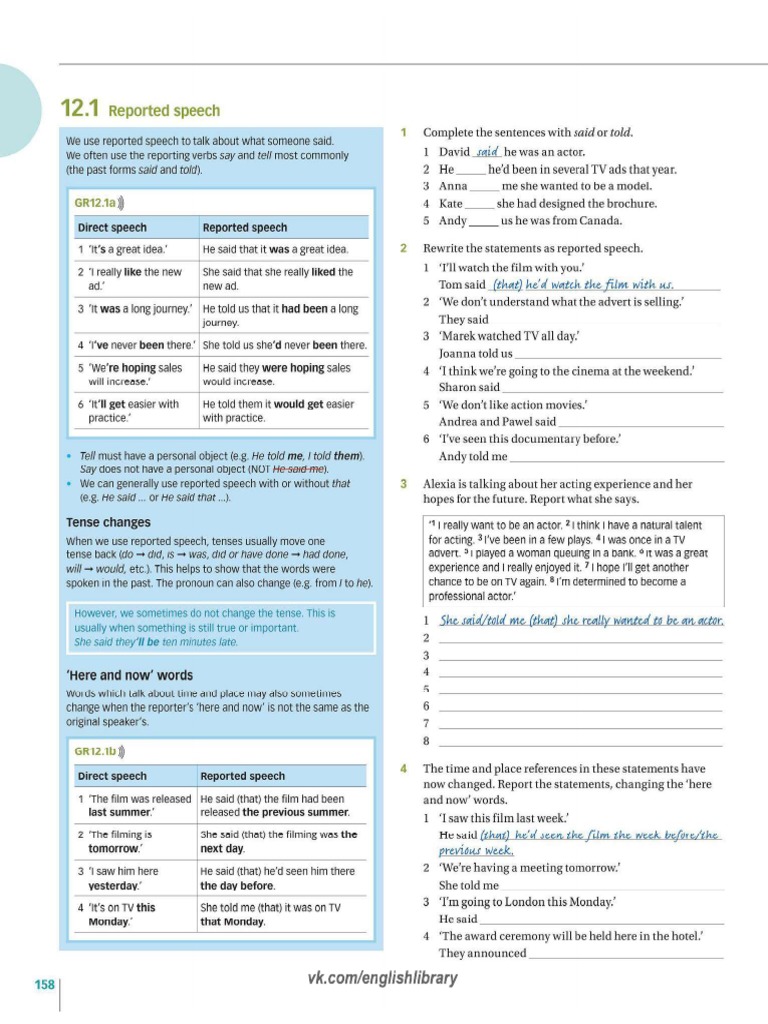Grammar On Reported Speech | PDF