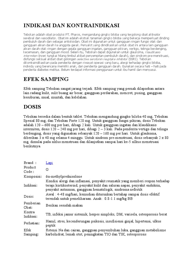 Indikasi Dan Kontraindikasi | PDF
