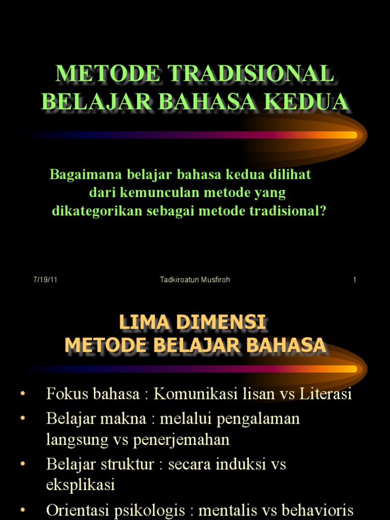 Metode Tradisional dalam Pembelajaran B2 | PDF | Seni & Disiplin Bahasa