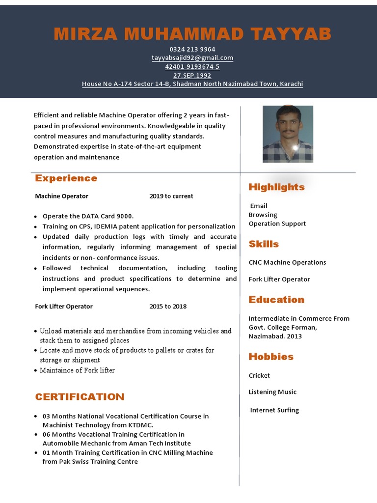 Tayyab CV | PDF | Computing | Business