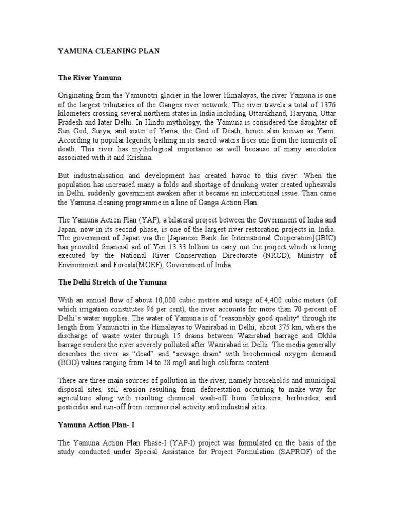 The Yamuna Action Plan | PDF | Water Supply | Environmental Engineering