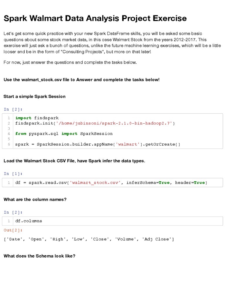 Spark Walmart Data Analysis Project | PDF | Apache Spark | Comma Separated Values