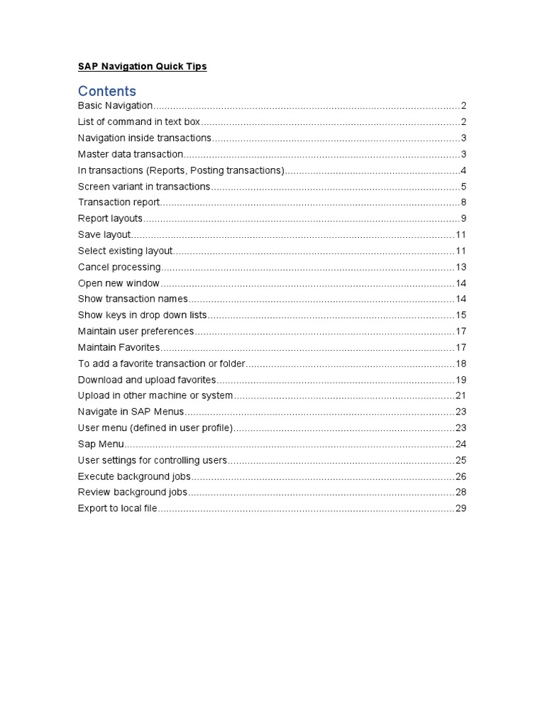 Sap Navigation Pdf Menu Computing Button Computing