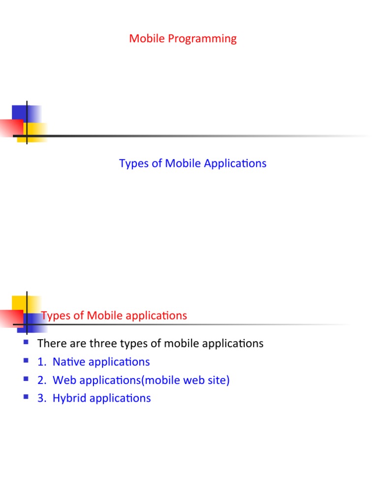 Types of Mobile Applications | PDF | Mobile App | Web Application
