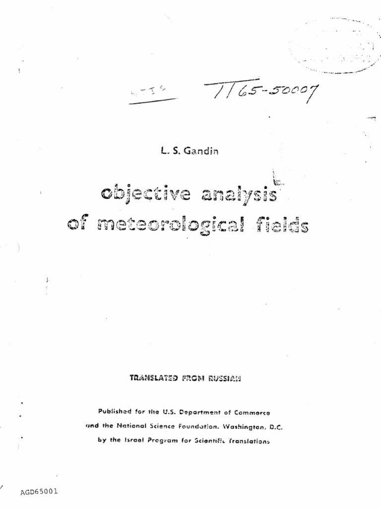 Objective Analysis Of Meteorological Fields Pdf