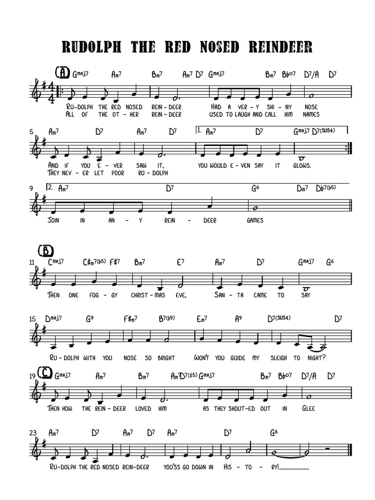 Rudolph The Red Nosed Reindeer - Full Score | PDF