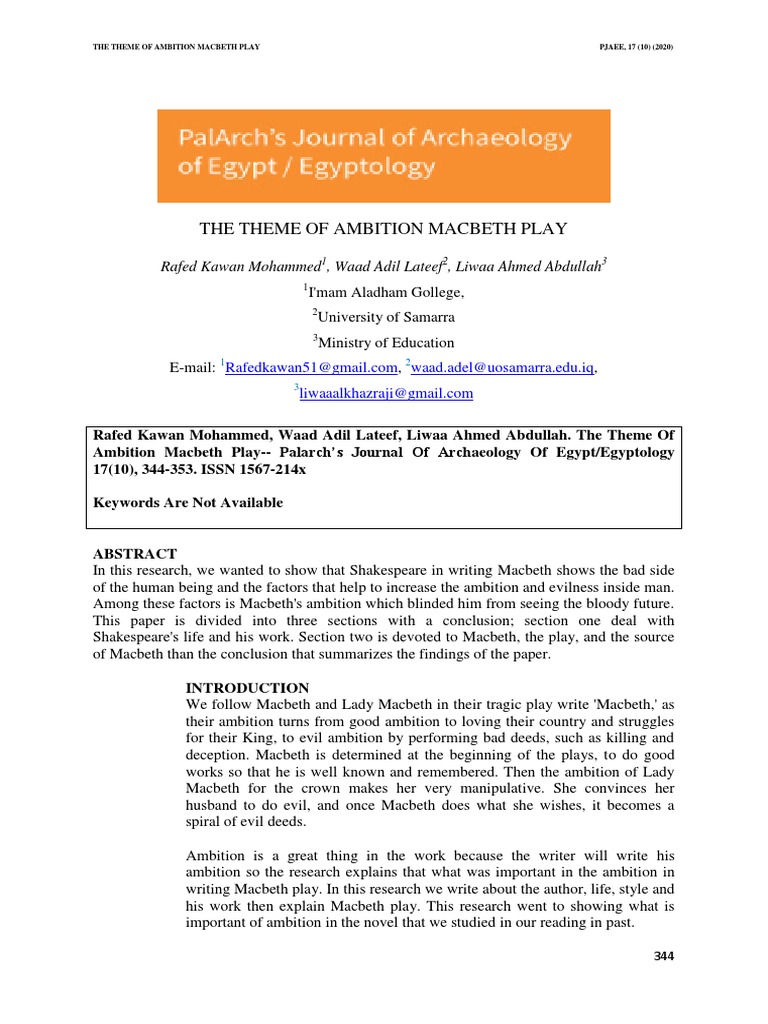 Ambition in Shakespeare's Macbeth | PDF | Macbeth | William Shakespeare